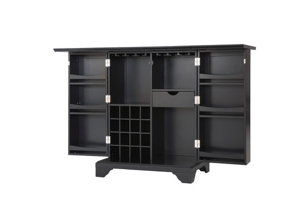 Lafayette Expandable Bar Cabinet in Black at Gardner-White