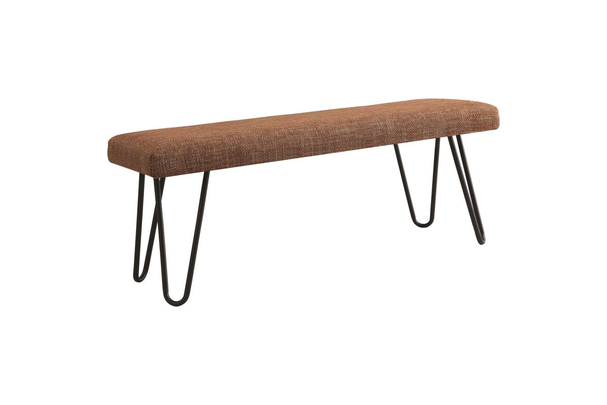 Scott Living Mid-Century Modern Burnt Orange Bench at Gardner-White