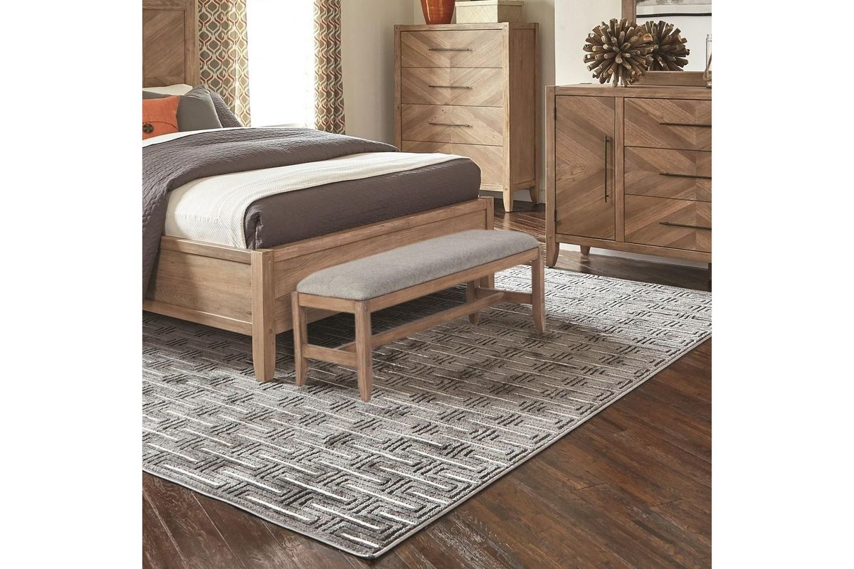 Scott Living Auburn White-Washed Bench at Gardner-White