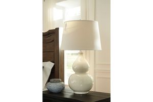 Saffi Cream Ceramic Table Lamp by Ashley at Gardner-White