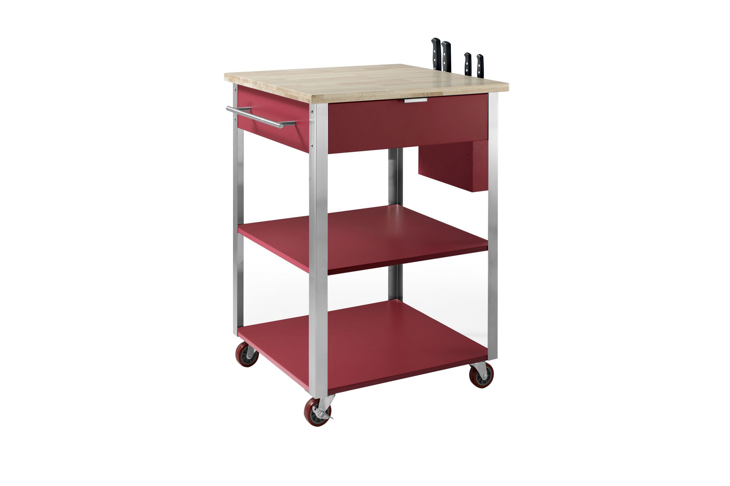 Culinary Prep Kitchen Cart in Red at Gardner-White