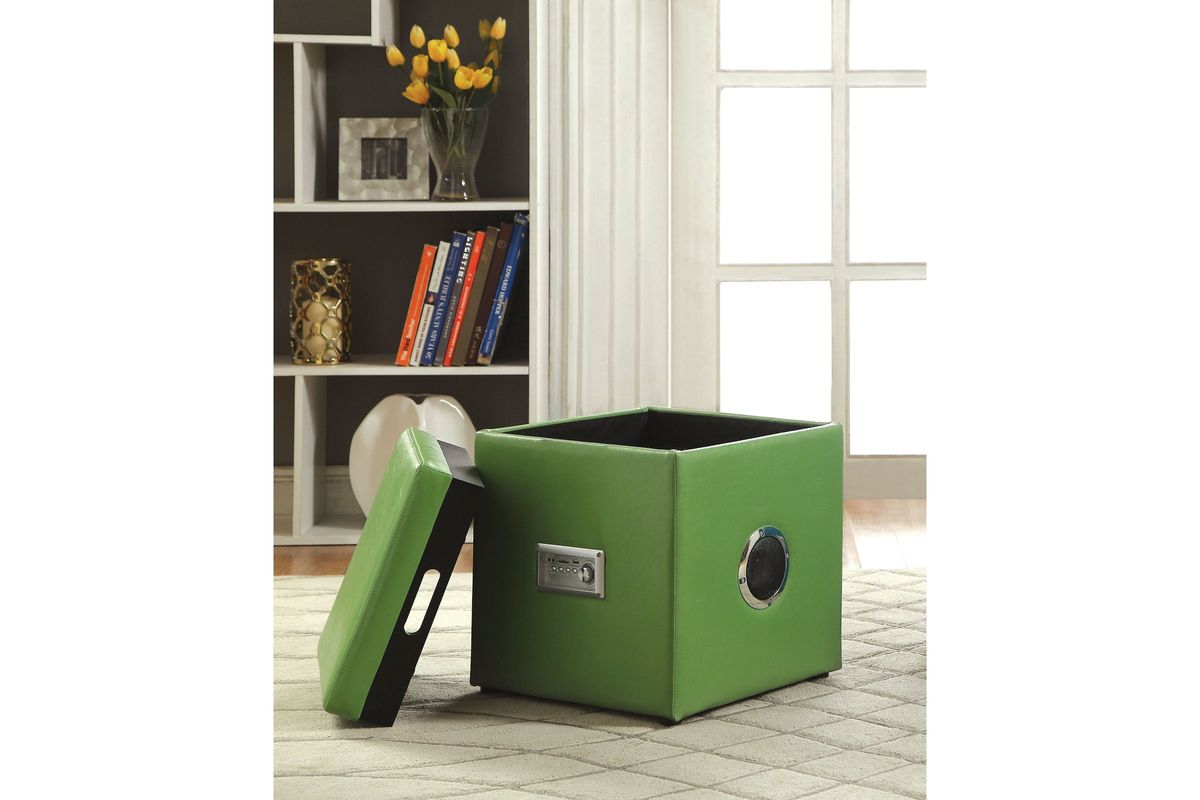 Cabello Bluetooth Speaker Ottoman in Green at Gardner-White