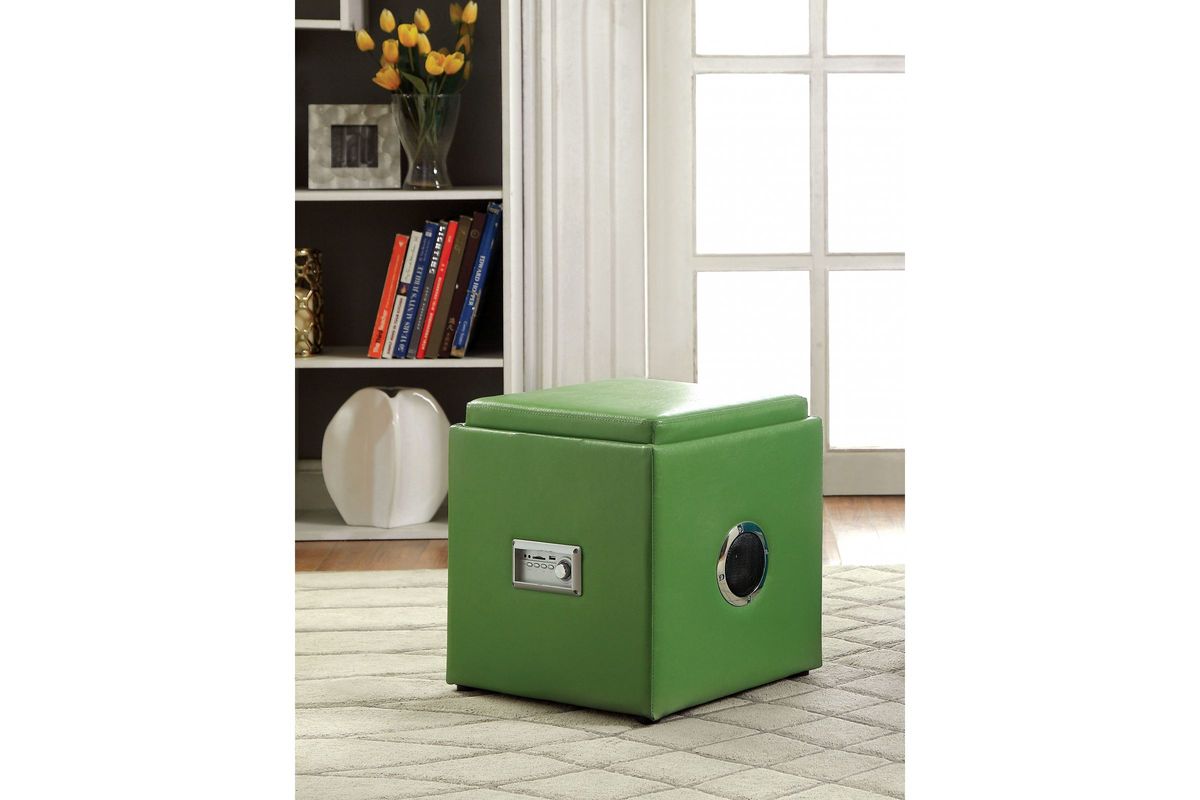 Cabello Bluetooth Speaker Ottoman in Green at Gardner-White