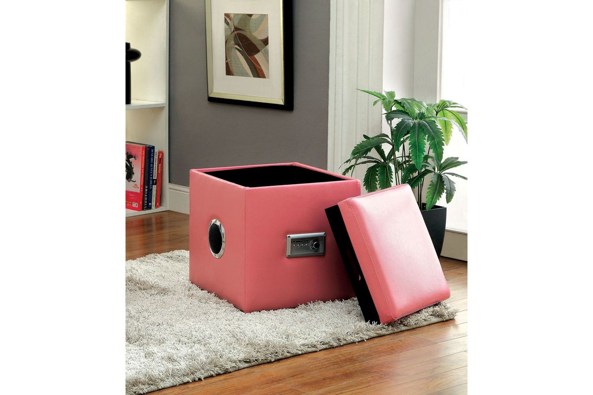 Cabello Bluetooth Speaker Ottoman in Pink at Gardner-White