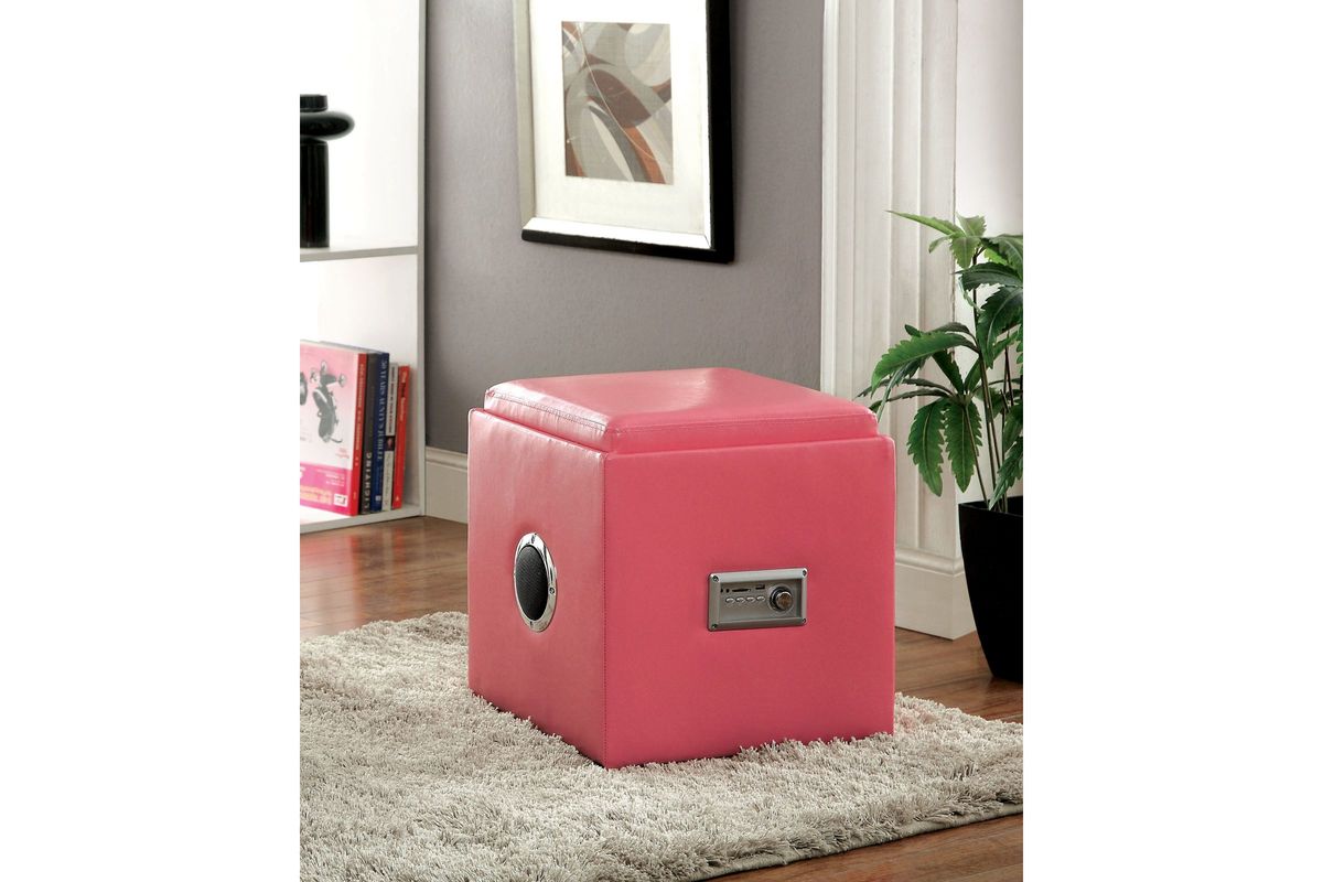 Cabello Bluetooth Speaker Ottoman in Pink at Gardner-White