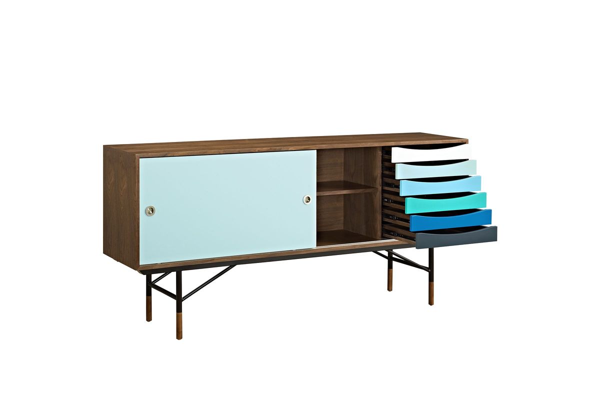 Envoy Walnut Stand in Walnut White at Gardner-White