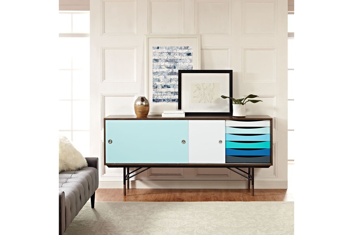 Envoy Walnut Stand in Walnut White at Gardner-White