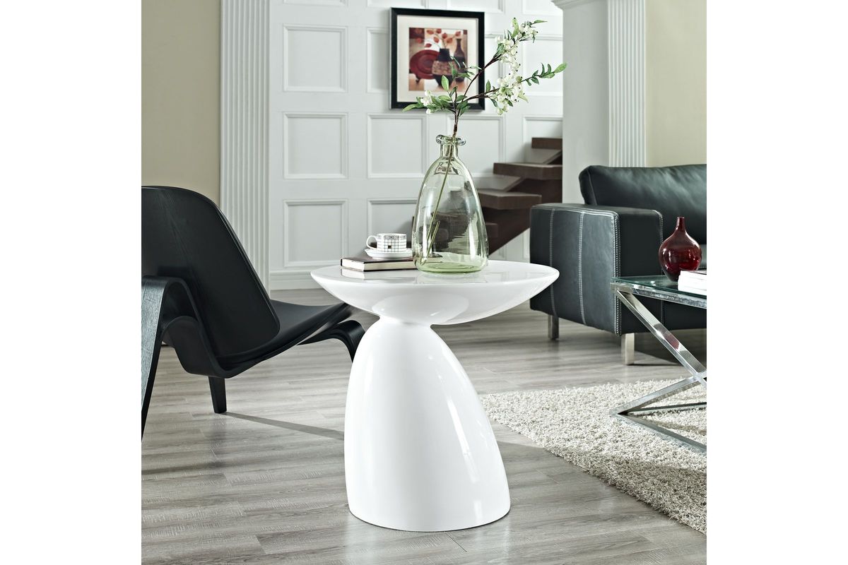 Flow Side Table in White at Gardner-White