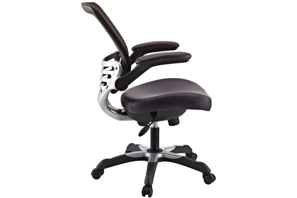 Edge Vinyl Office Chair in Brown at Gardner-White
