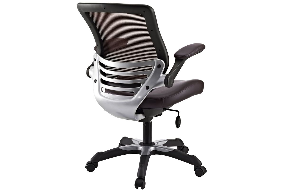 Edge Vinyl Office Chair in Brown at Gardner-White