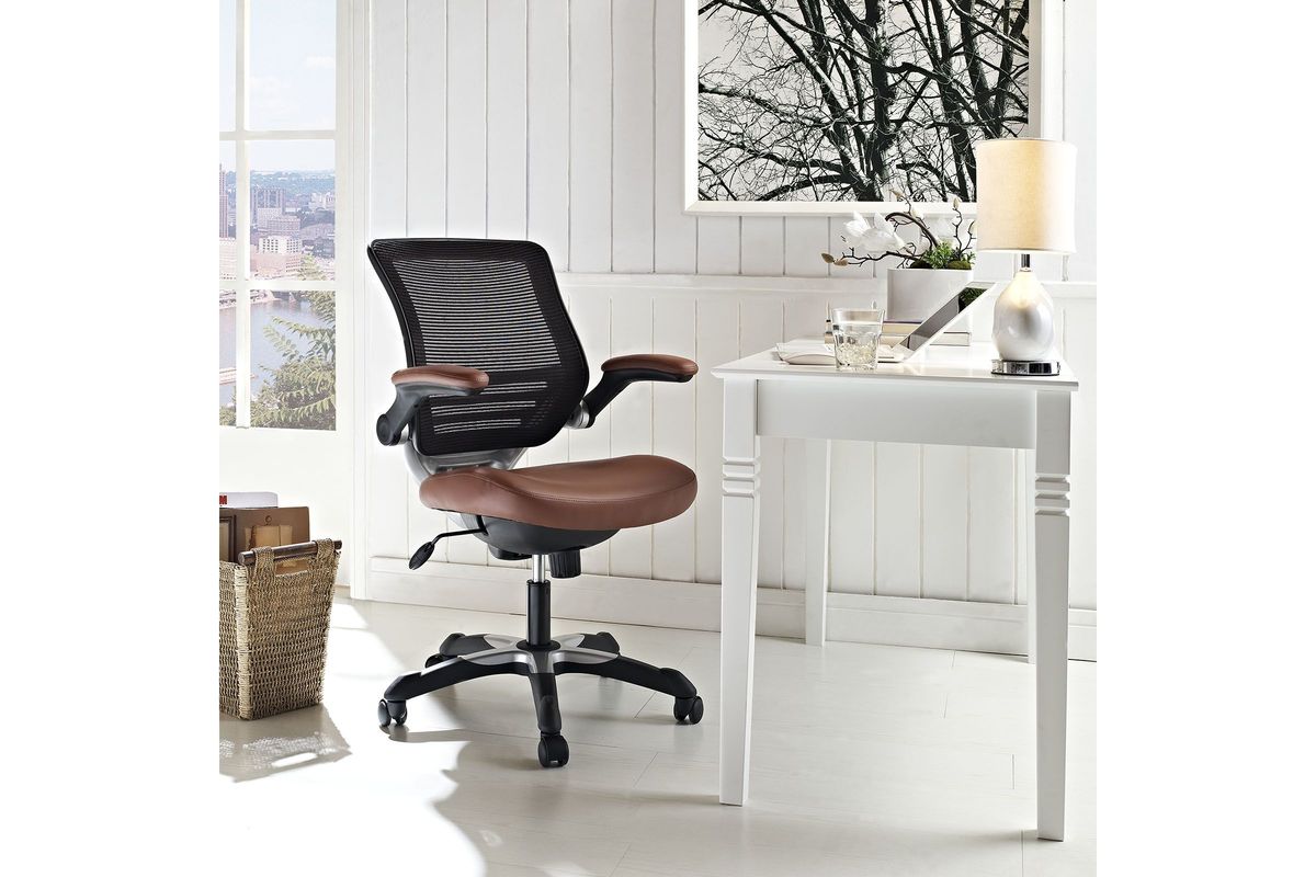 Edge Vinyl Office Chair in Tan at Gardner-White