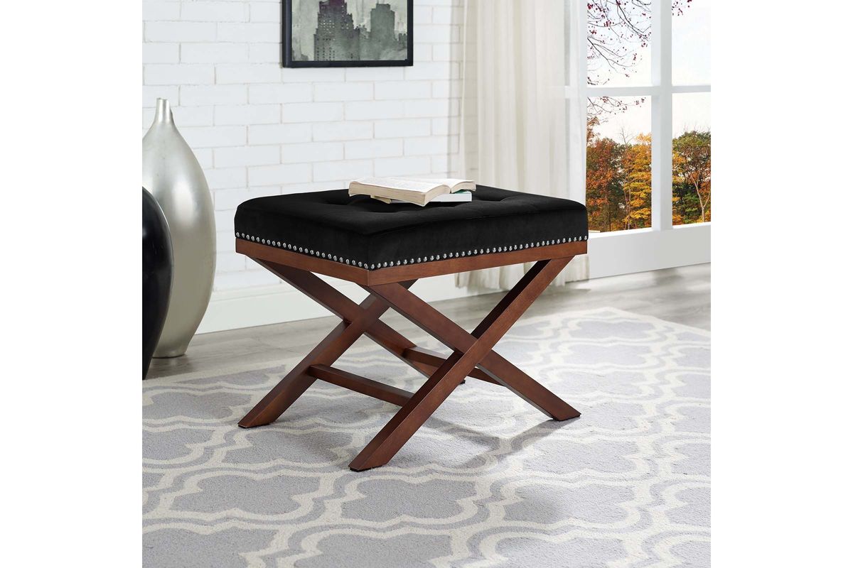 Facet Wood Bench in Black at Gardner-White