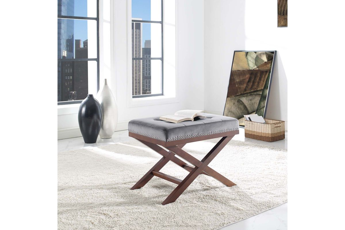 Facet Wood Bench in Grey at Gardner-White