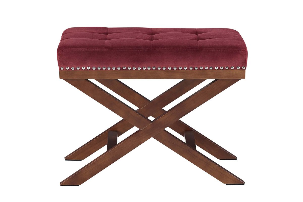 Facet Wood Bench in Maroon at Gardner-White