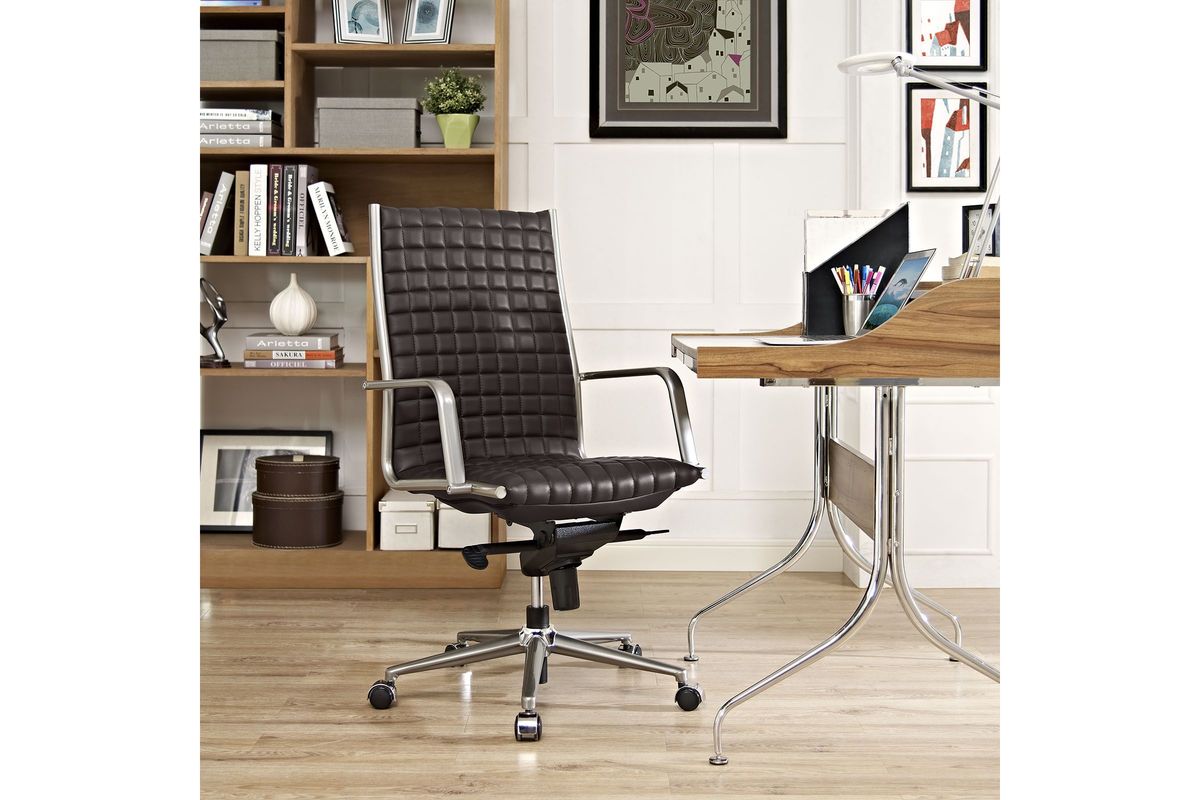 Pattern Highback Office Chair in Brown at Gardner-White