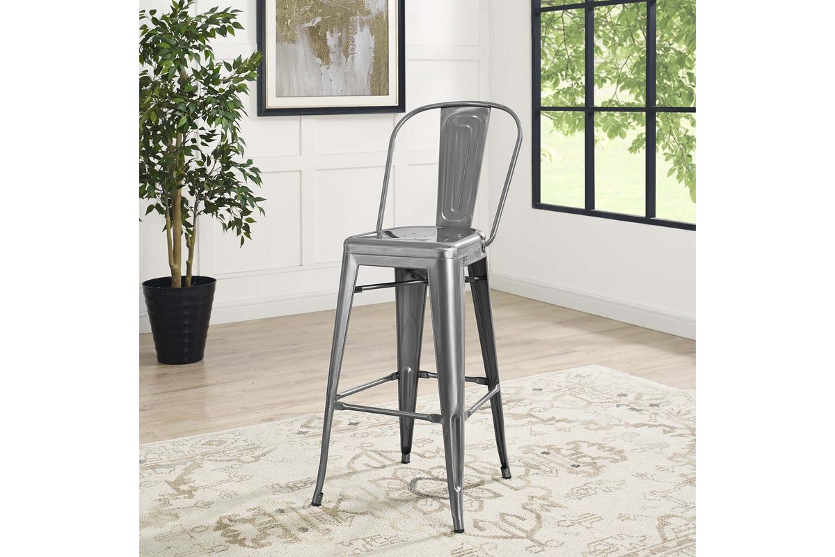 Promenade Bar Side Stool in Gunmetal at Gardner-White
