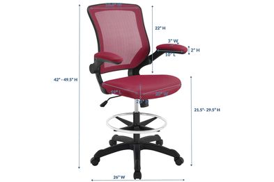 Veer Drafting Chair in Red at Gardner-White
