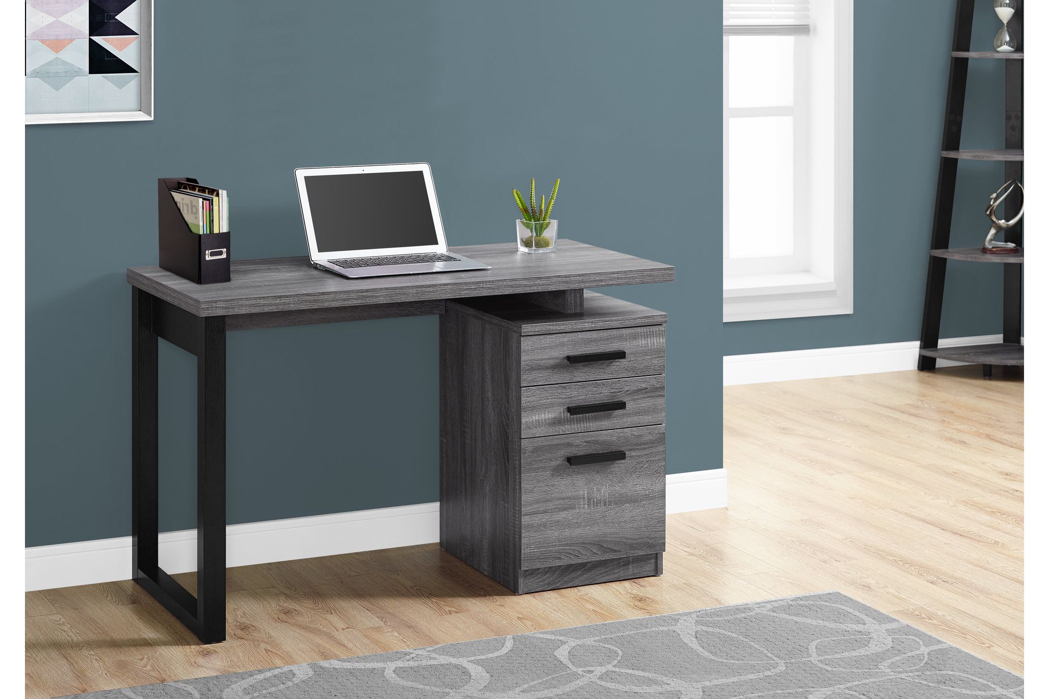 Barron 48" Grey & Black Computer Desk at Gardner-White