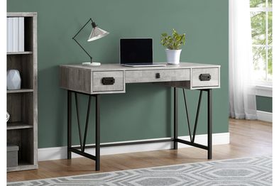 Grey Industrial 48" Reclaimed Wood Computer Desk at Gardner-White