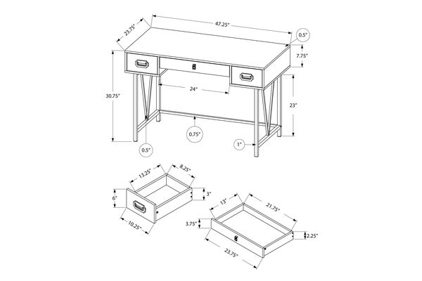 Grey Industrial 48" Reclaimed Wood Computer Desk at Gardner-White