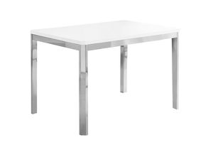 White & Chrome Dining Table at Gardner-White