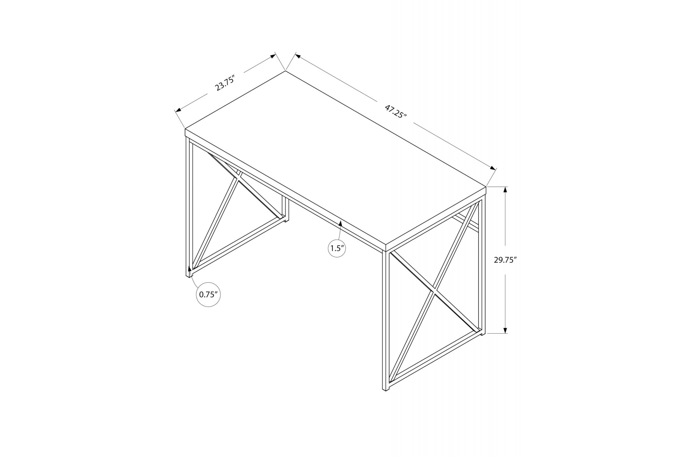 Cappuccino and Gold Metal X-Frame Computer Desk at Gardner-White