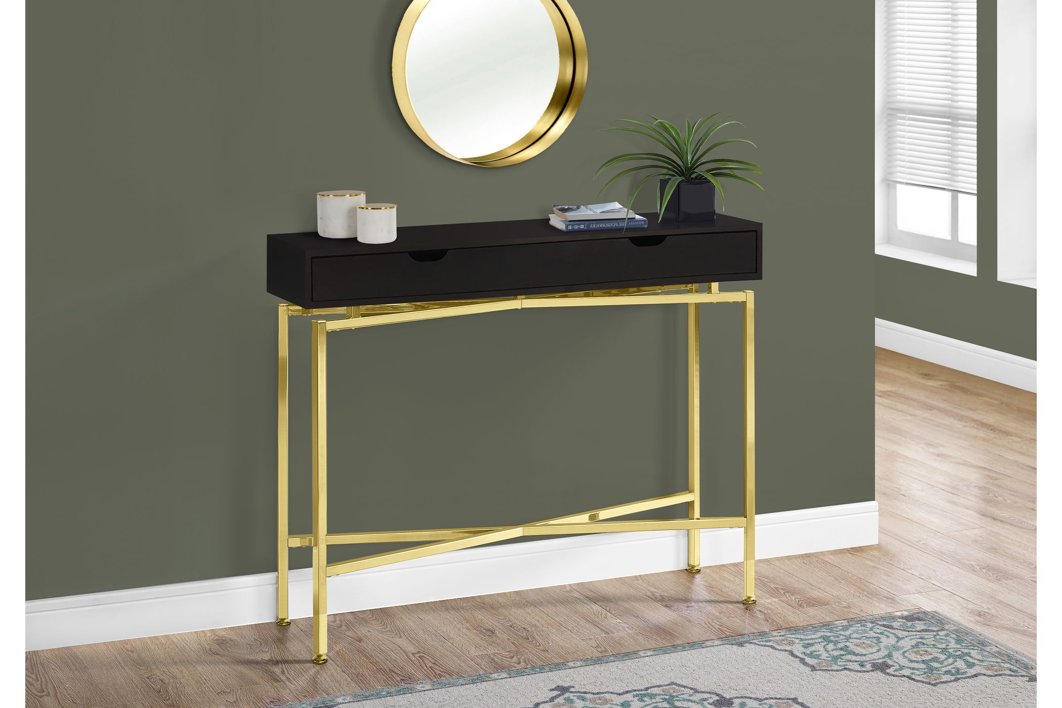 Cappuccino & Gold Hall Console Table at Gardner-White