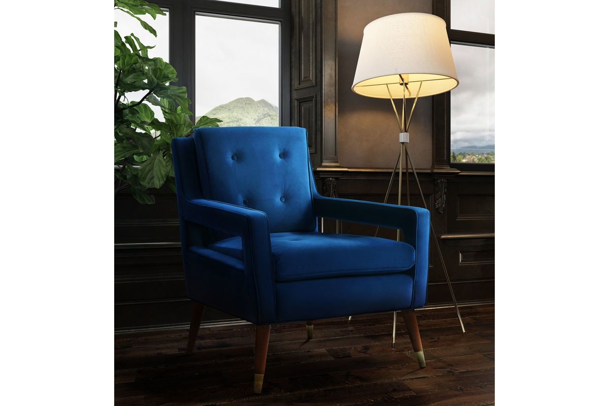 Draper Navy Velvet Chair at Gardner-White