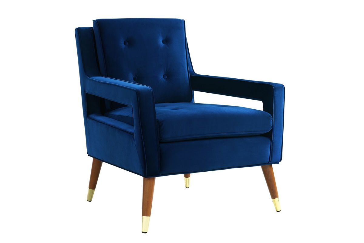 Draper Navy Velvet Chair at Gardner-White