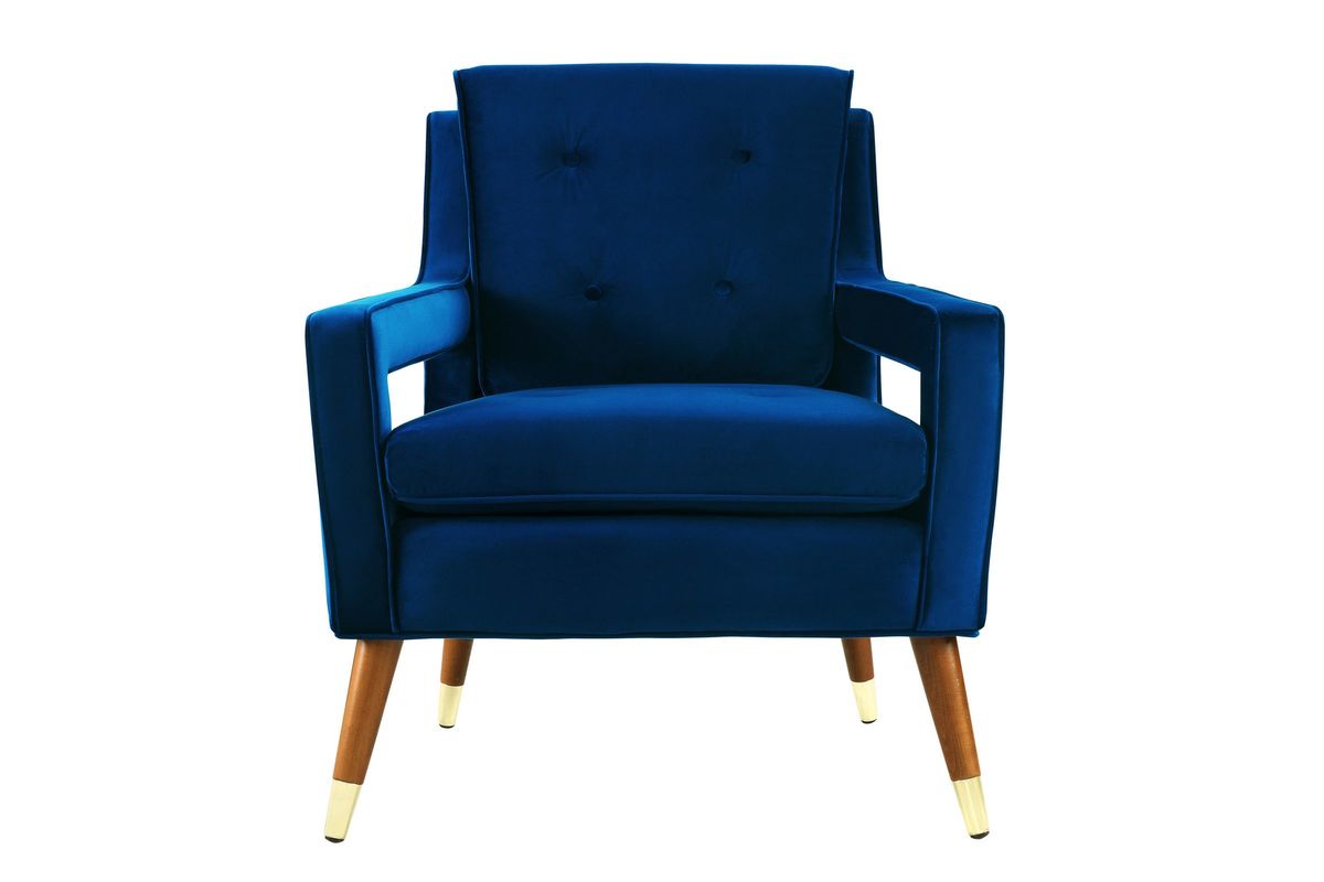 Draper Navy Velvet Chair at Gardner-White