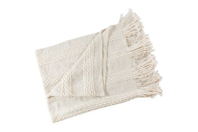 Lima Cotton White Throw at Gardner-White