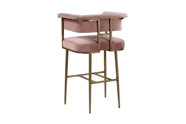 Astrid Blush Velvet Bar Stool at Gardner-White