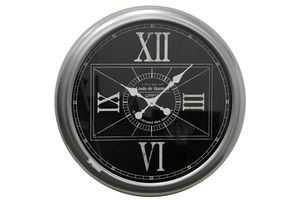 Black Faced Round Wall Clock at Gardner-White