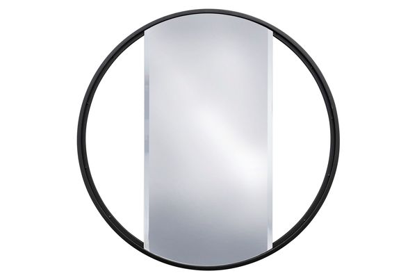 Ebony Metal Round Mirror at Gardner-White