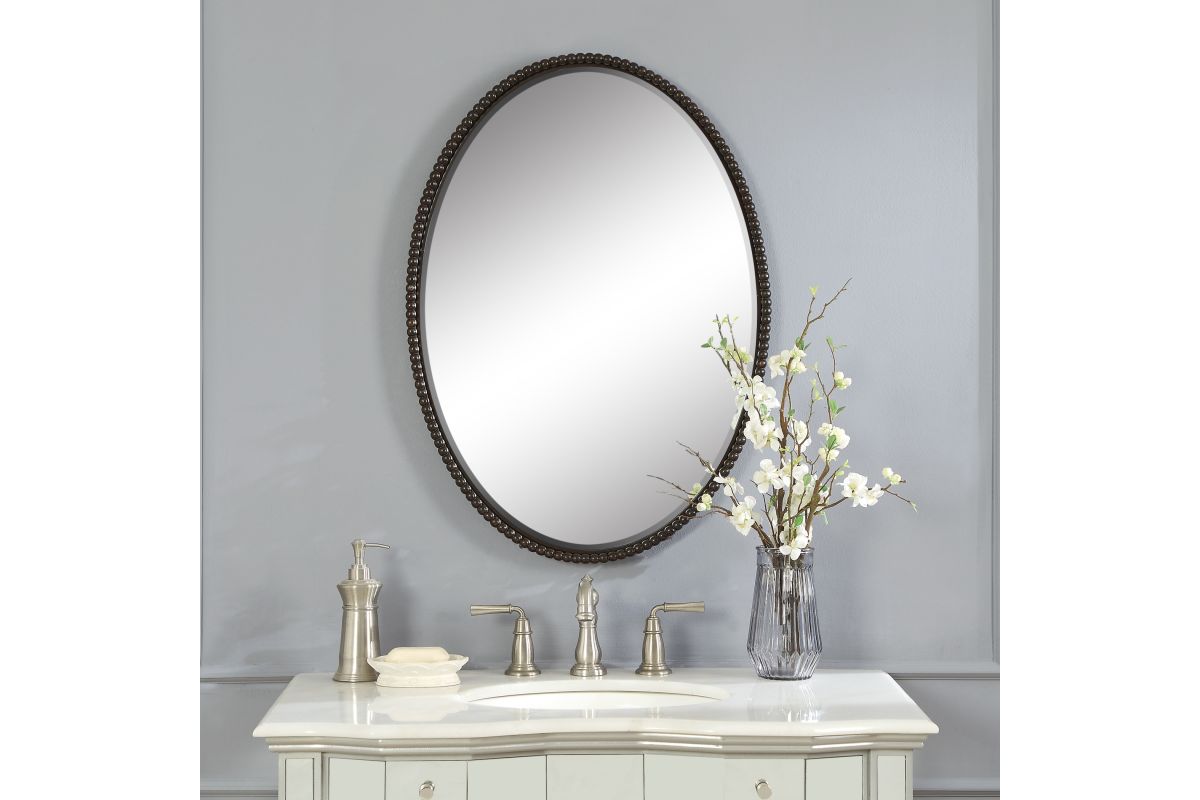Sherise Bronze Oval Mirror at Gardner-White