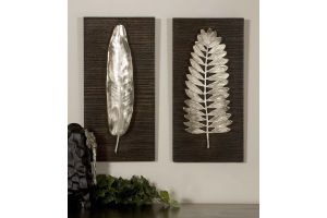 Silver Leaves Wall Art at Gardner-White