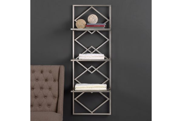 Silvia Silver Wall Shelf at Gardner-White