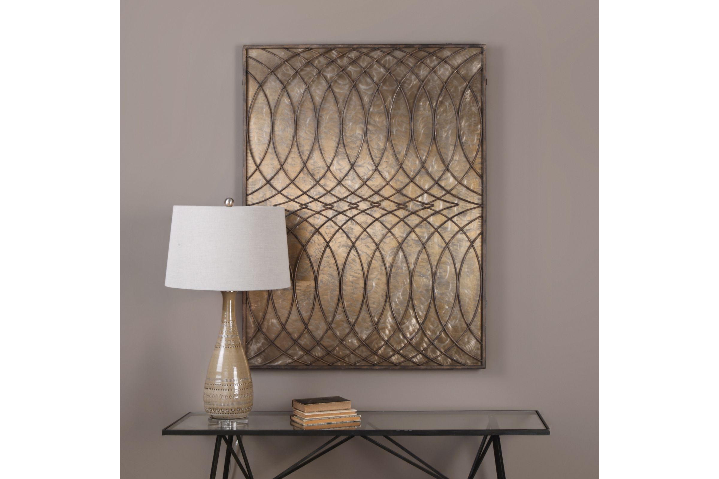 Kanza Antique Bronze Wall Panel at Gardner-White