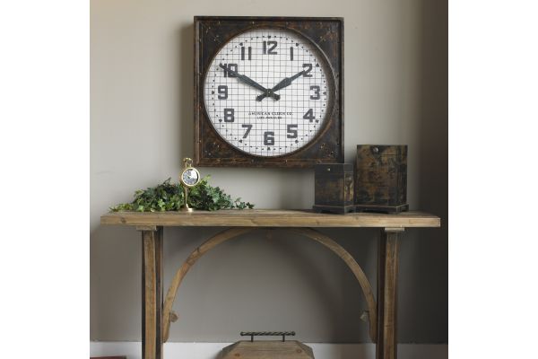 Warehouse Wall Clock WithGrill at Gardner-White
