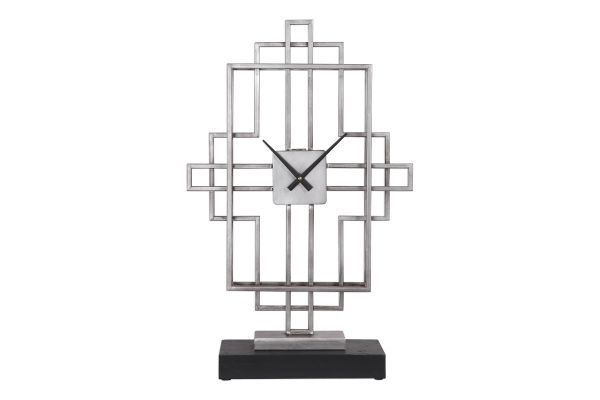 Uttermost Vanini Silver Tabletop Clock at Gardner-White