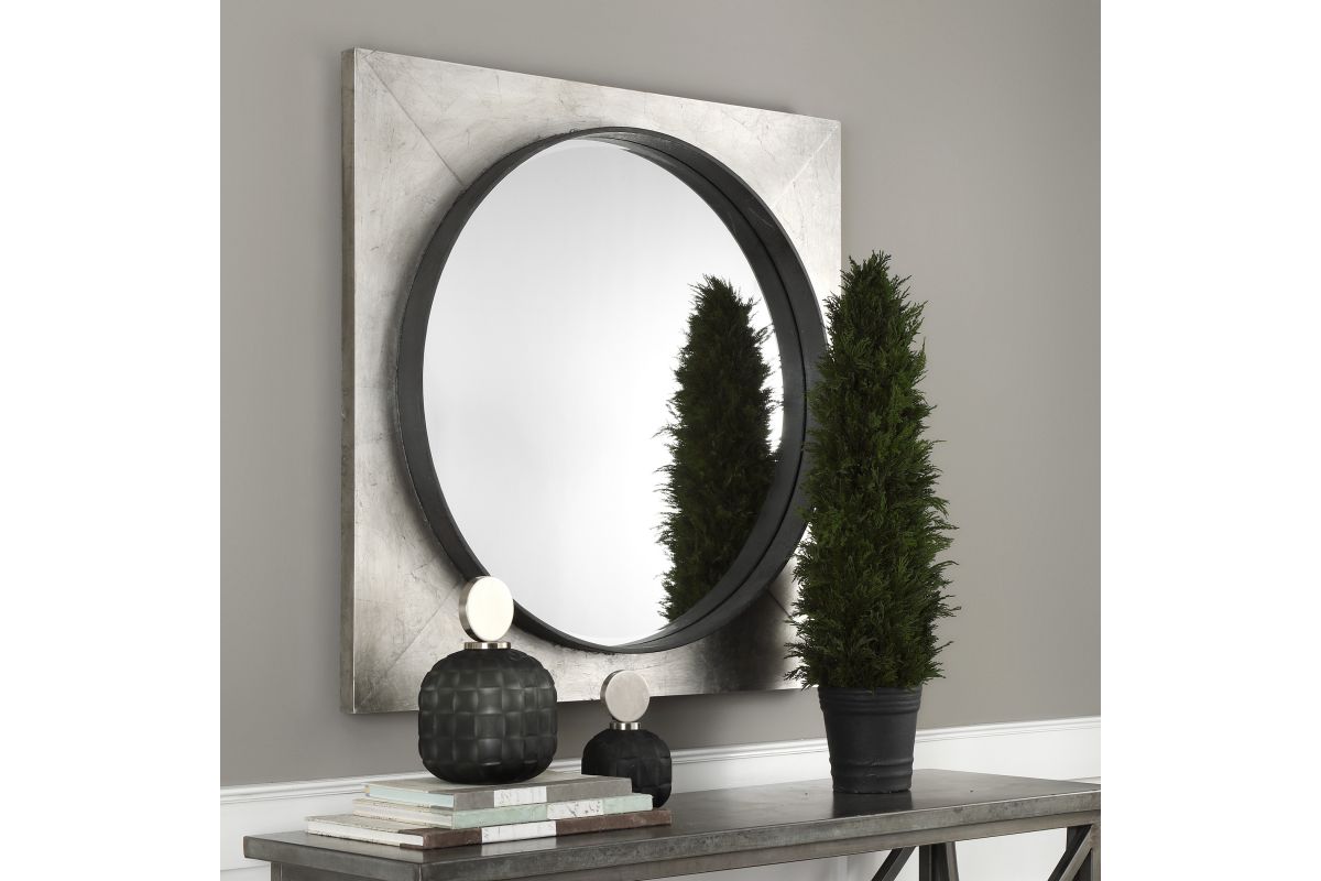 Solomon Metallic Silver Mirror at Gardner-White