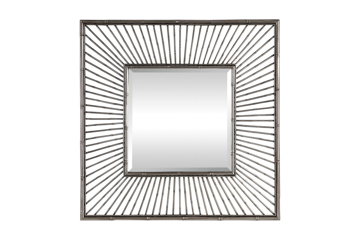 Anji Silver Square Mirror at Gardner-White