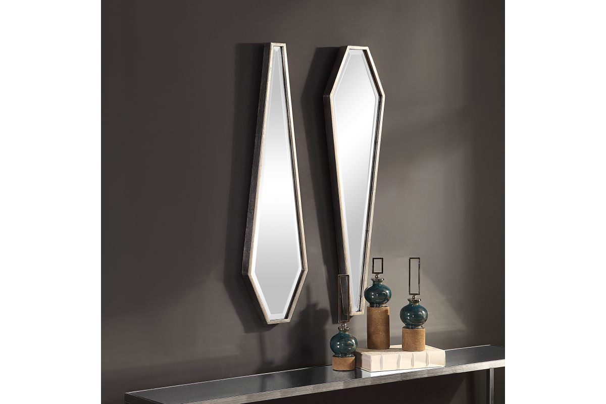 Sabera Modern Silver Mirror Set of 2 at Gardner-White