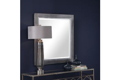 Moore Silver Square Mirror at Gardner-White