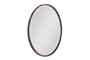 Ada Round Steel Mirror at Gardner-White