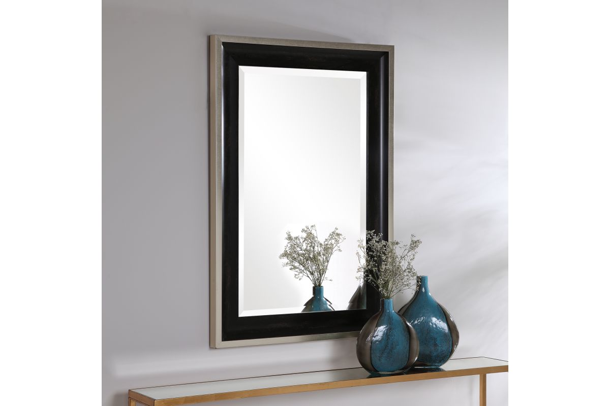 Groveland Rustic Black Mirror at Gardner-White