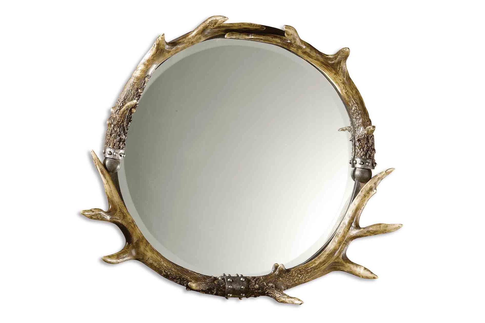 Stag Horn Round Mirror at Gardner-White