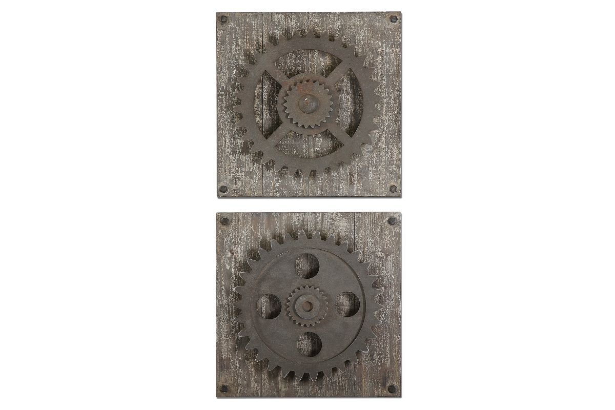 Rustic Gears Wall Art, Set of 2 at Gardner-White