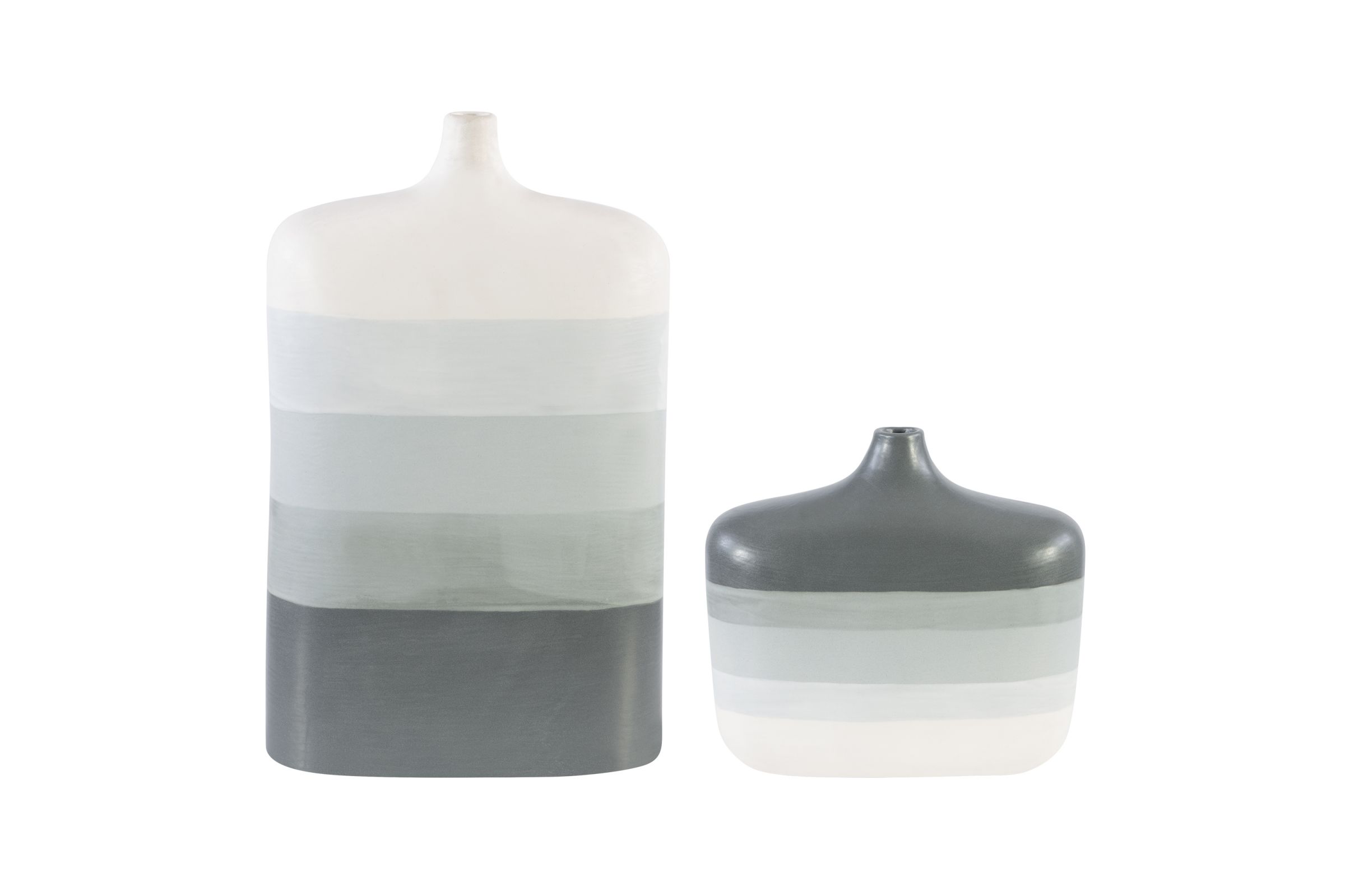 Guevara Striped Gray Vases Set of 2 at Gardner-White