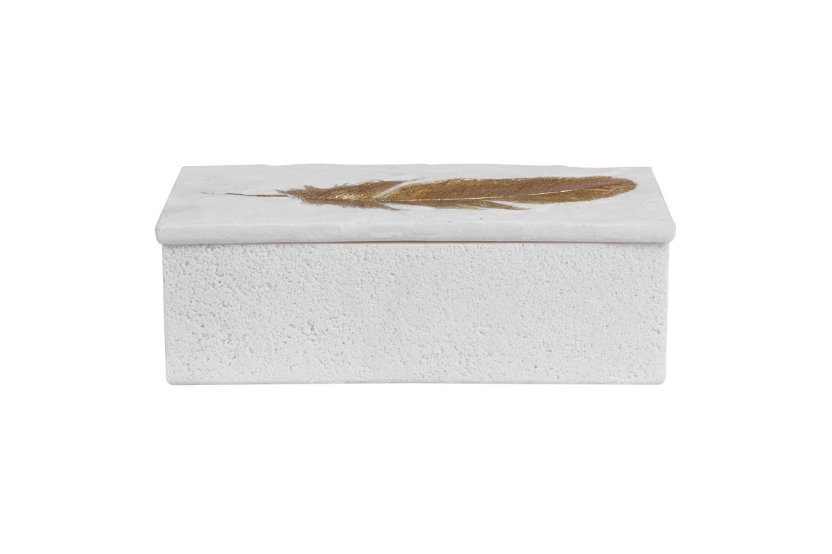 Nephele White Stone Box at Gardner-White